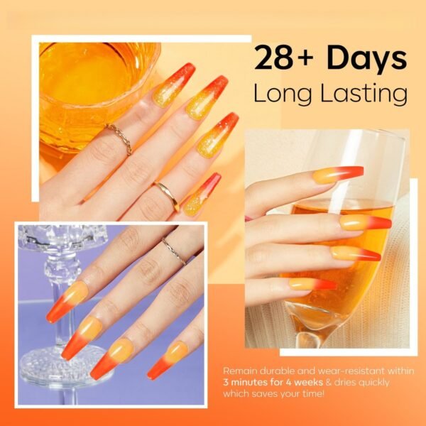 Orange Color Changing Glitter Coral Gel - BVGel